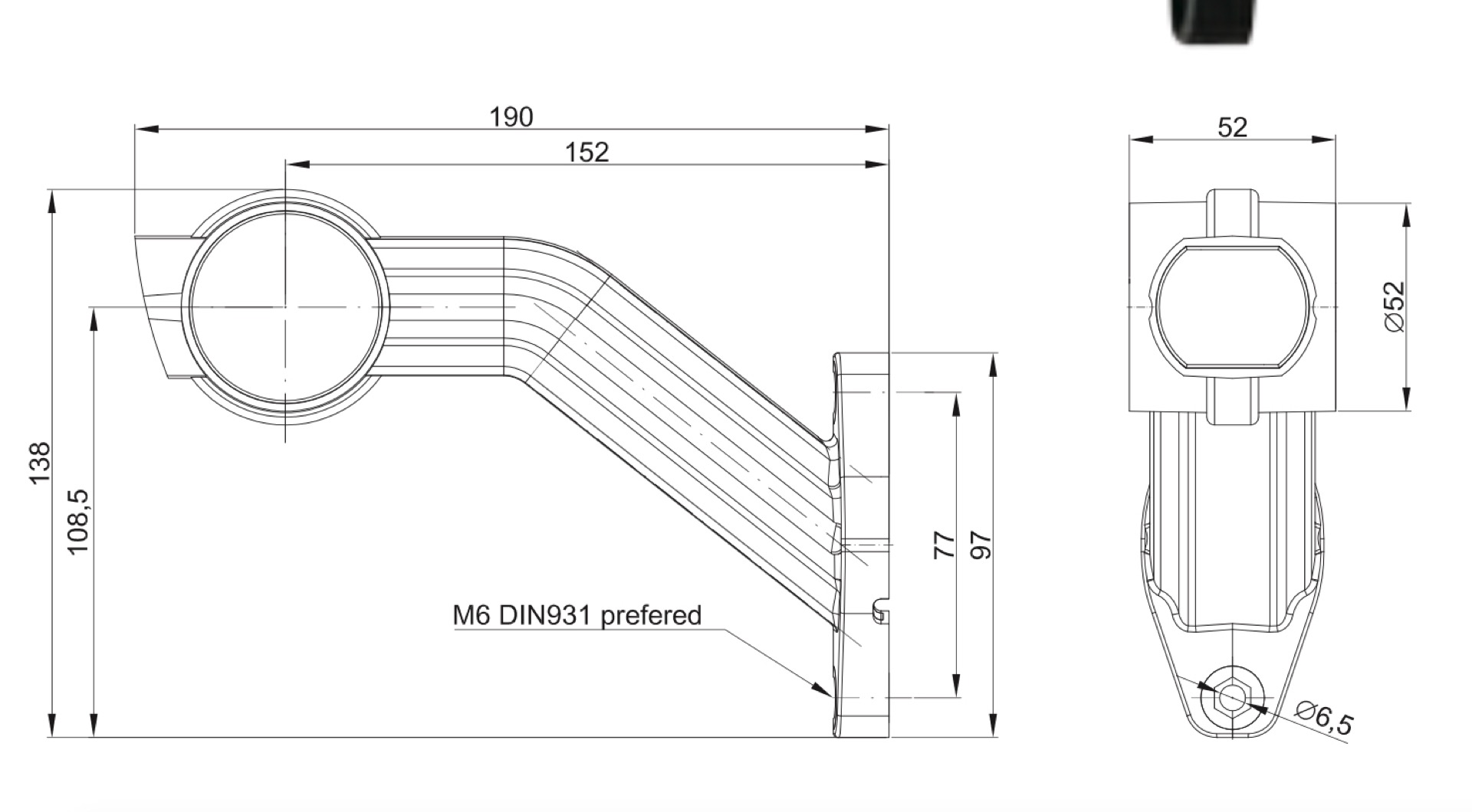 Svetilka pozicijska belo/rdeča/oranžna LED na krivi gumi DESNA – Eurotin