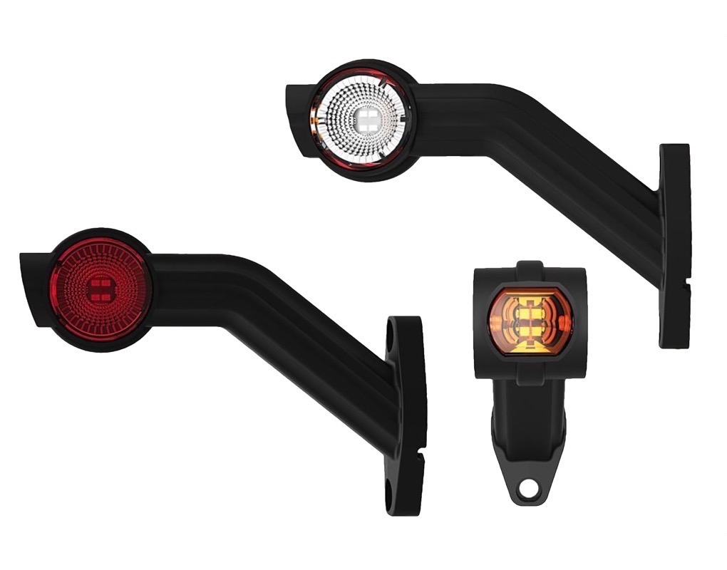 Svetilka pozicijska belo/rdeča/oranžna LED na krivi gumi DESNA – Eurotin