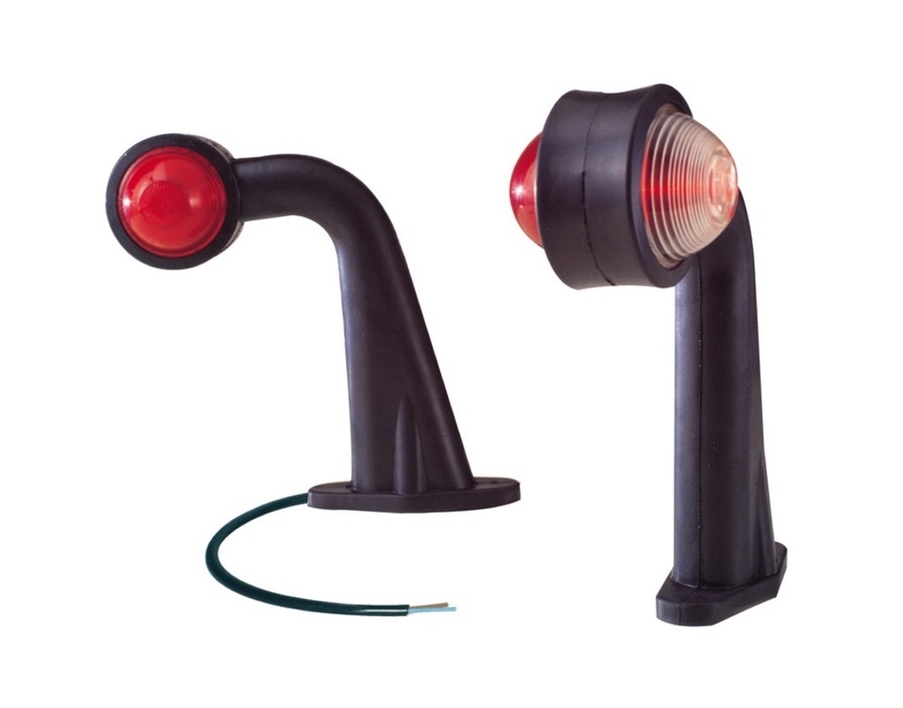 Svetilka pozicijska belo/rdeča LED na krivi gumi - Eurotin