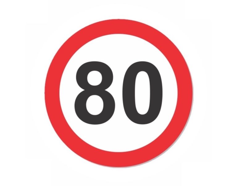 Speed limit sticker 80 km/h (ø 200) - Eurotin