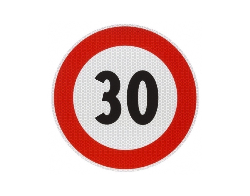 Speed limit sticker 30km/h (ø 200) reflective - Eurotin